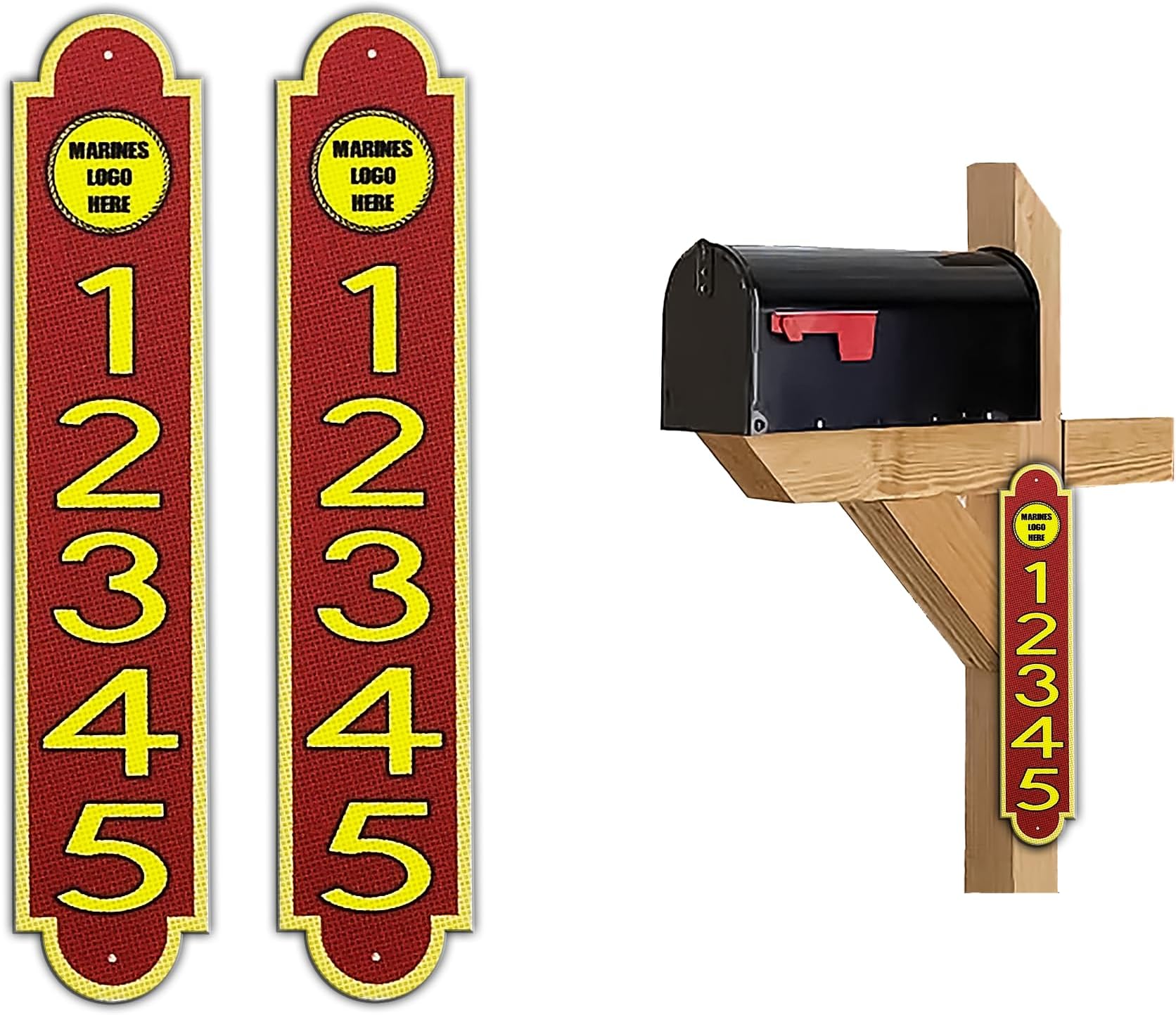 Amazon.com: Curb N Sign Mailbox Numbers Plaques - Made of Premium ...