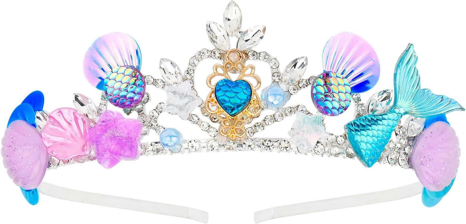 Amazon.com: Araluky Mermaid Crown for Girls Mermaid Headband for Little ...