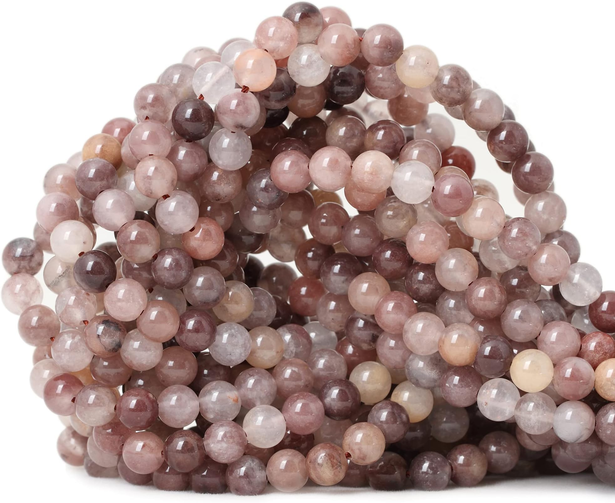Amazon.com: CHEAVIAN 45PCS 8mm Natural Pink Aventurine Gemstone Round ...