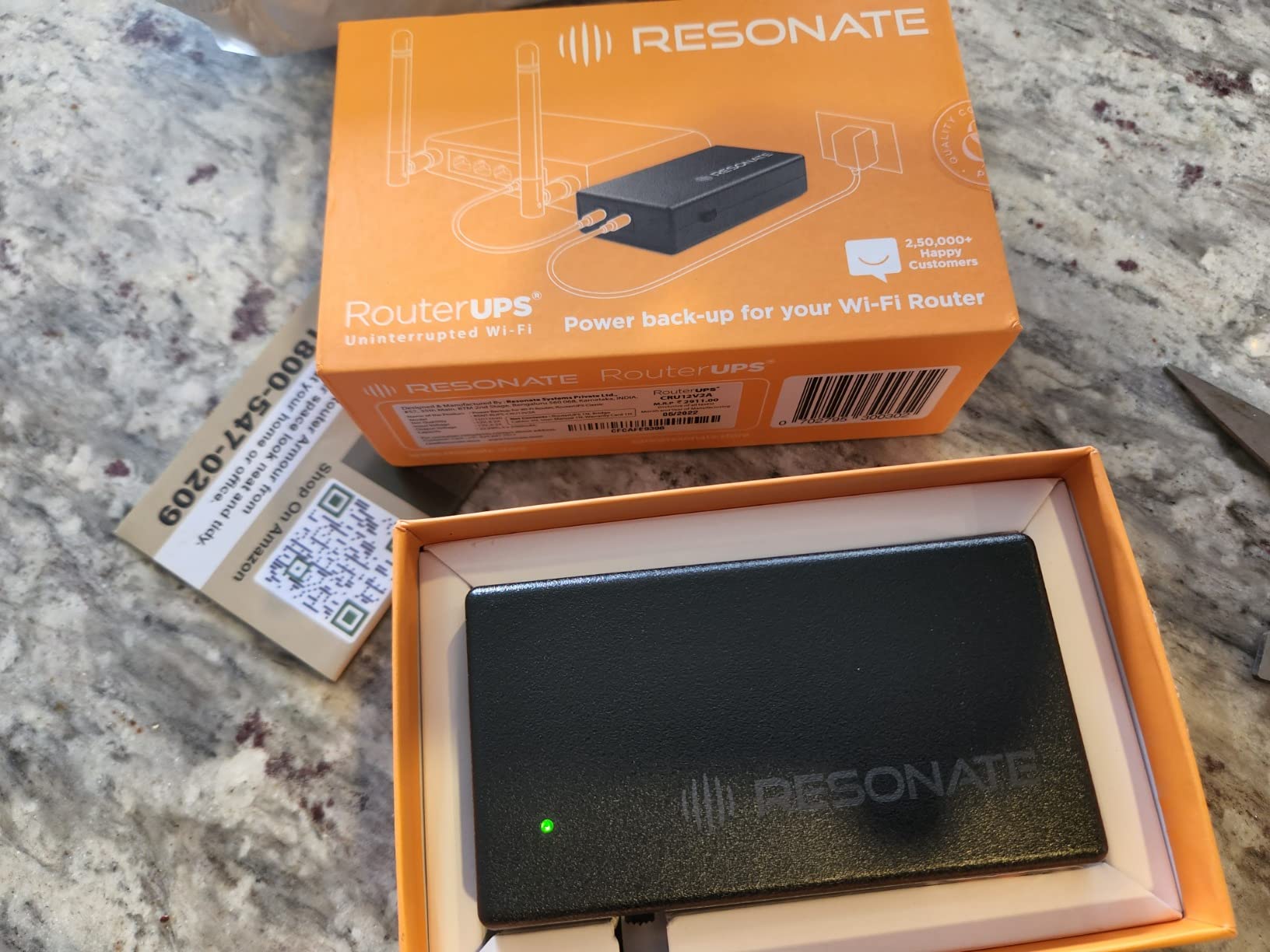RESONATE Router UPS CRU12V2A & DC Splitter Cable, Power Backup, Mini ...