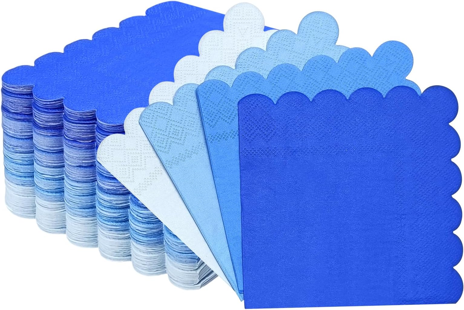 Amazon.com | 100 Pcs 3-ply Cocktail Napkins, 5 x 5 Inch Scalloped ...