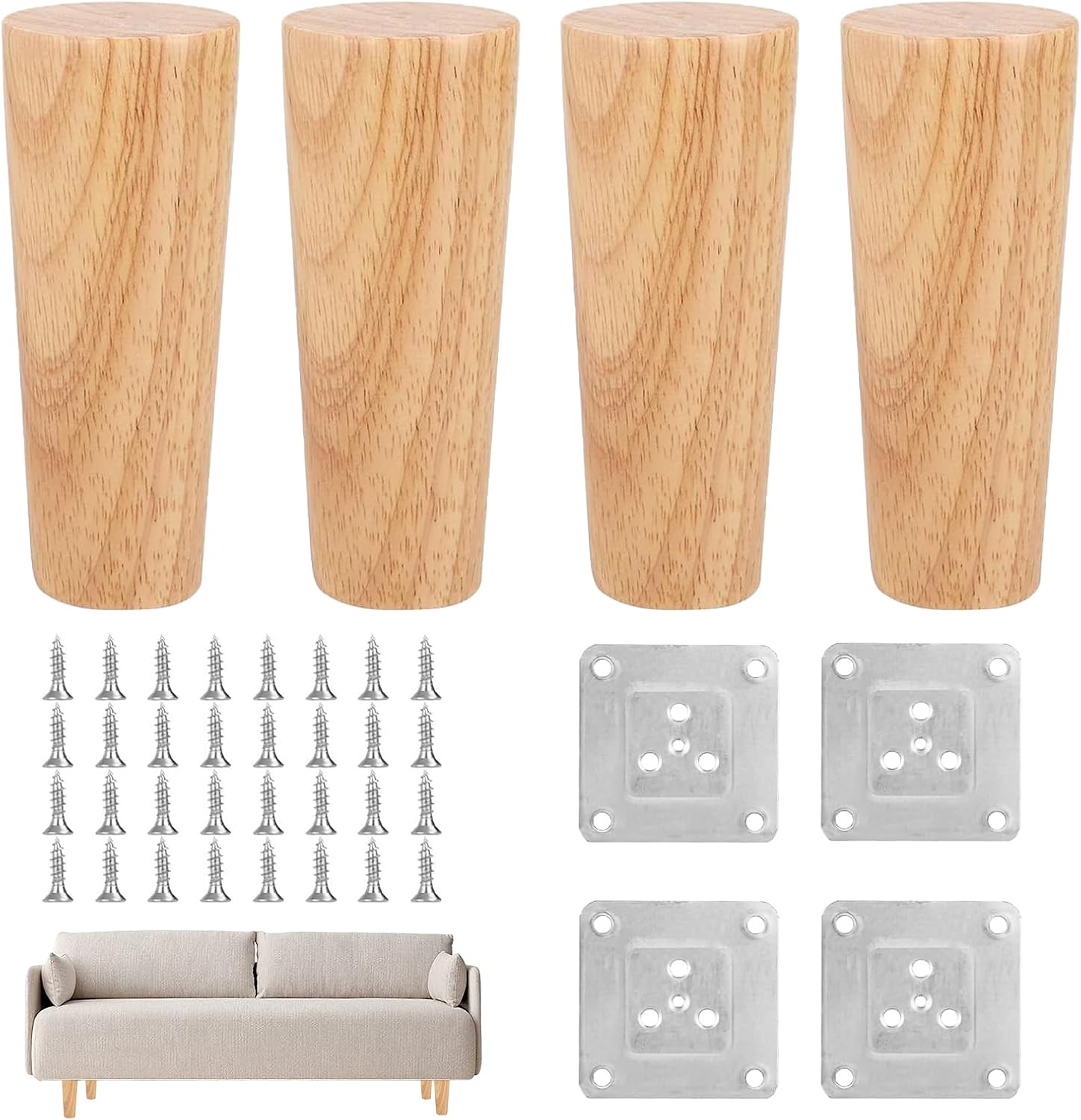 Luckwaii 15cm Wooden Legs For Furniture Wooden Furniture Legs Solid ...