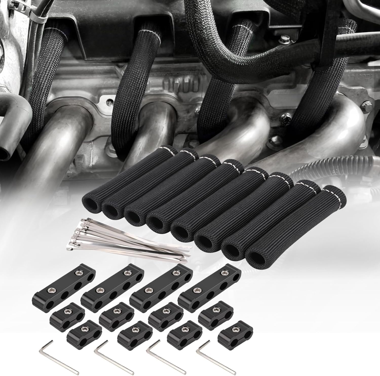 Amazon.com: 8Pcs Spark Plug Heat Shield Protector with 16Pcs Stainless ...