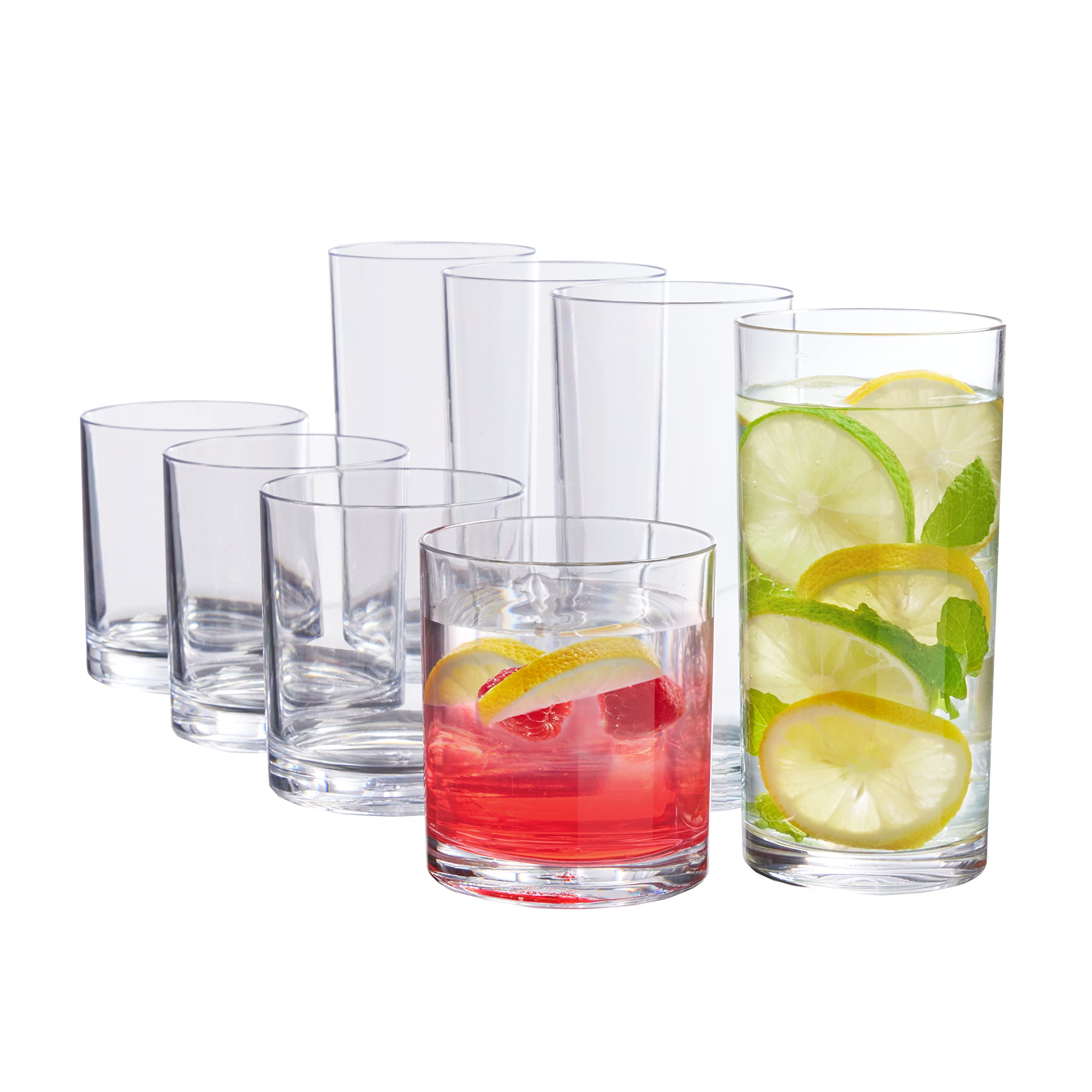 US Acrylic Classic 8 piece Premium Quality Plastic Cups in Clear | 4 ...