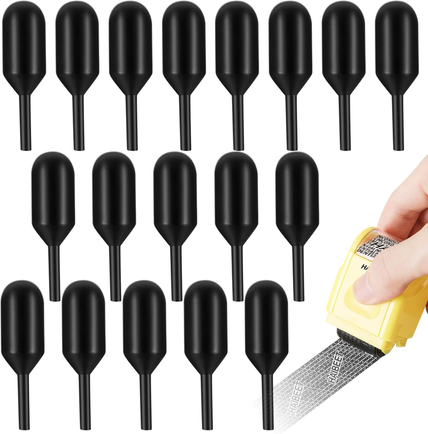 18 Pcs Identity Theft Protection Roller Stamp Ink Set, Data Defender ...