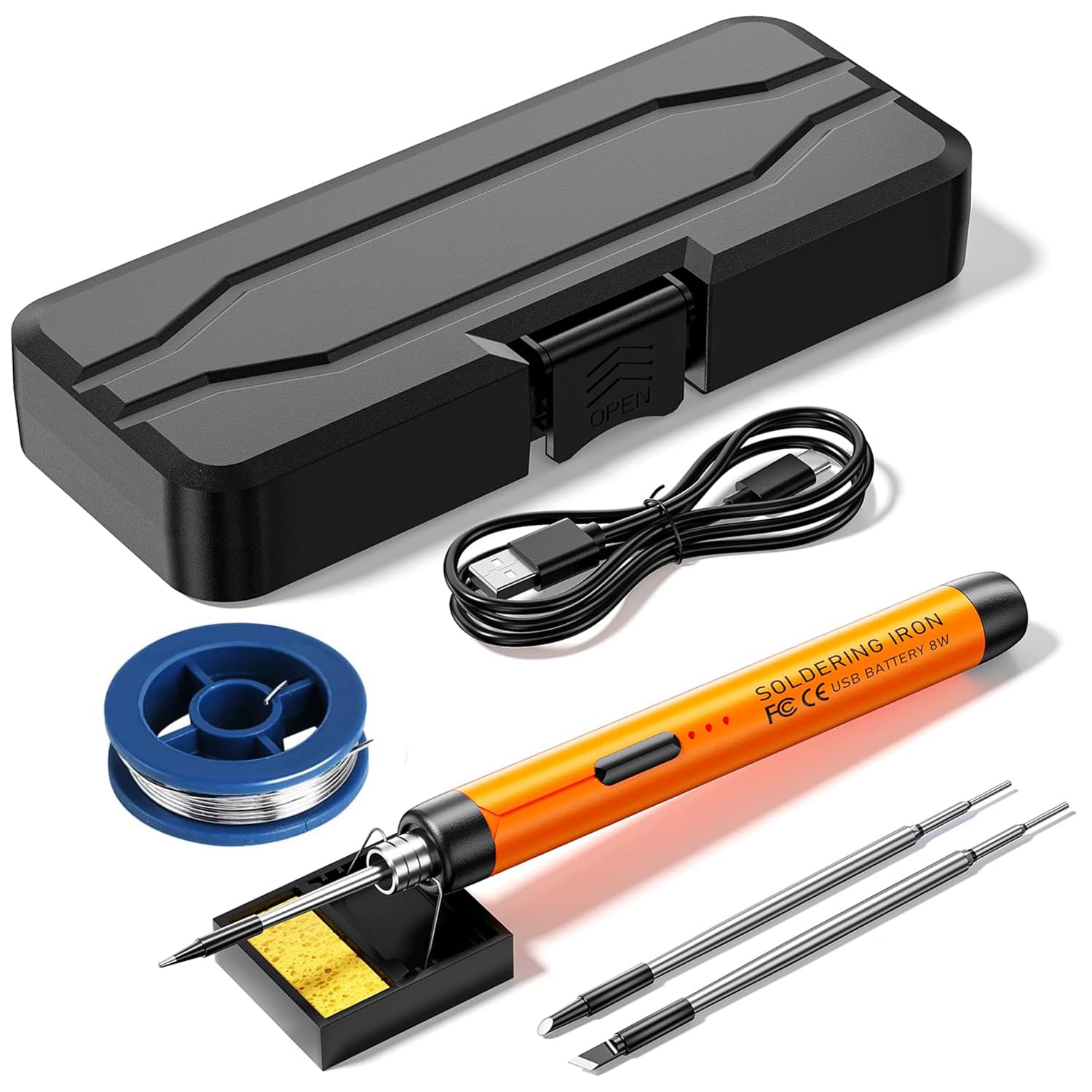 Treedix Cordless Soldering Iron Kit, USB Rechargeable Portable ...