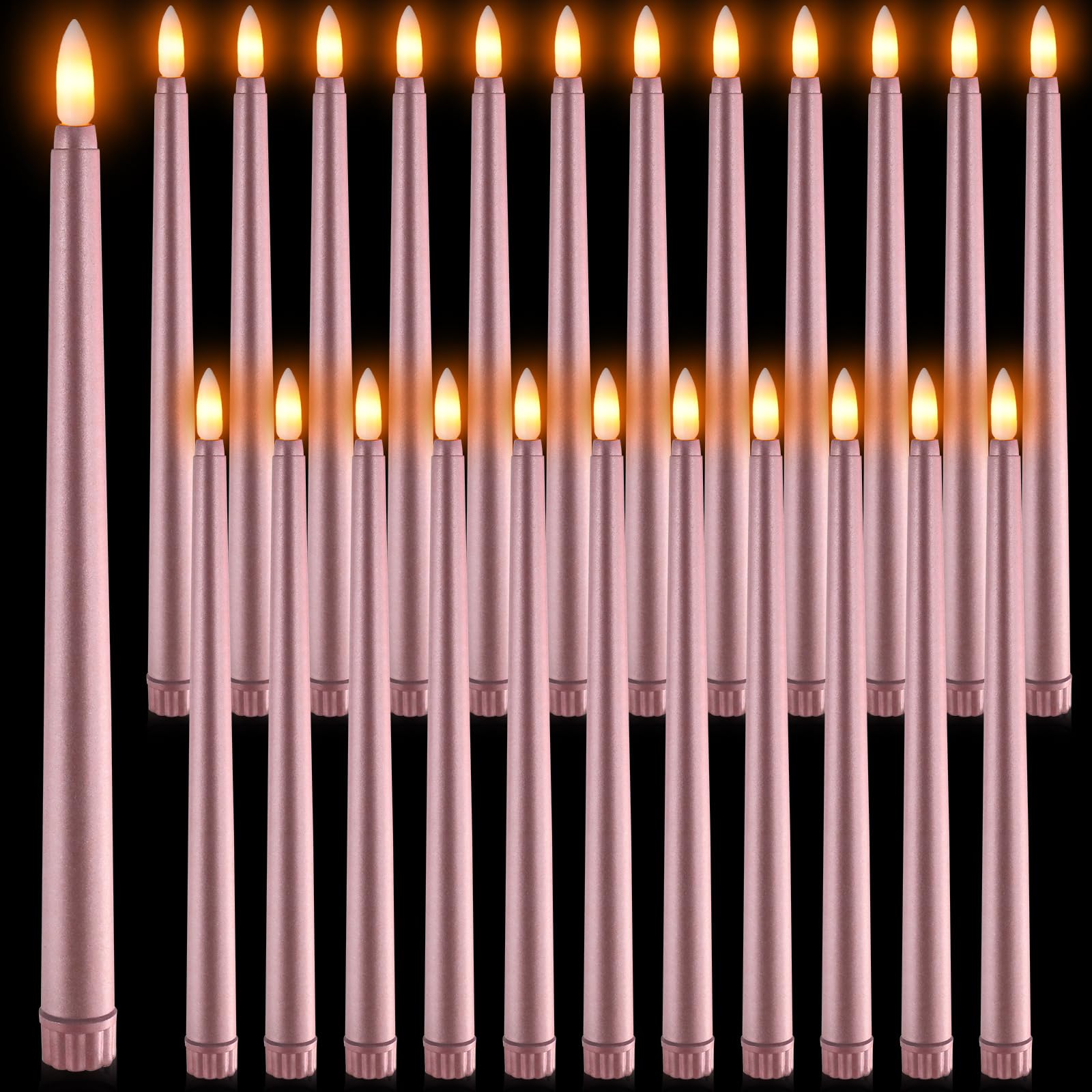 Amazon.com: Macarrie 24 Packs Flameless Taper Candles Battery Operated ...