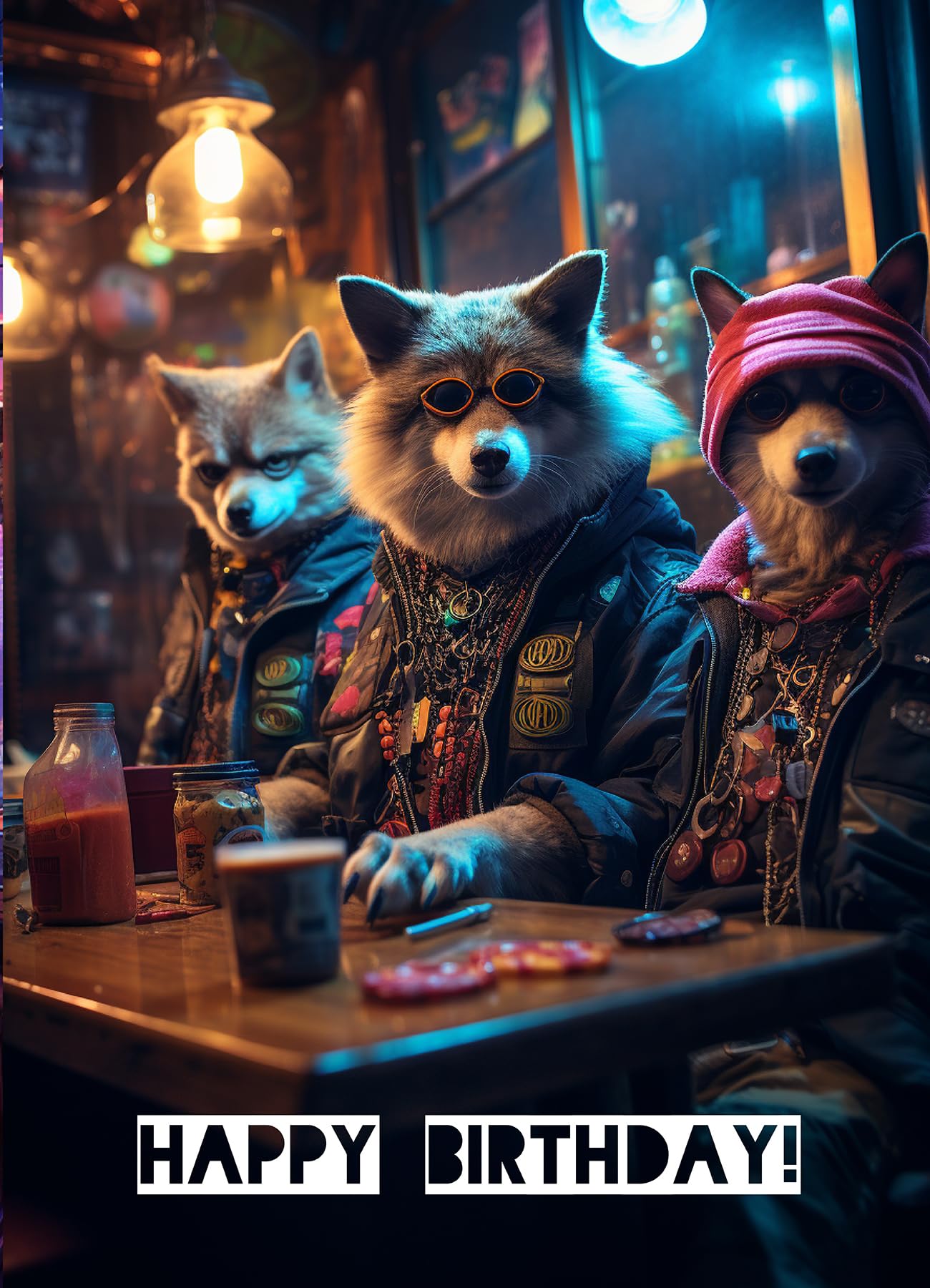 Amazon.com : PIXILUV HAPPY BIRTHDAY Greeting card ~ Funny Husky Street ...