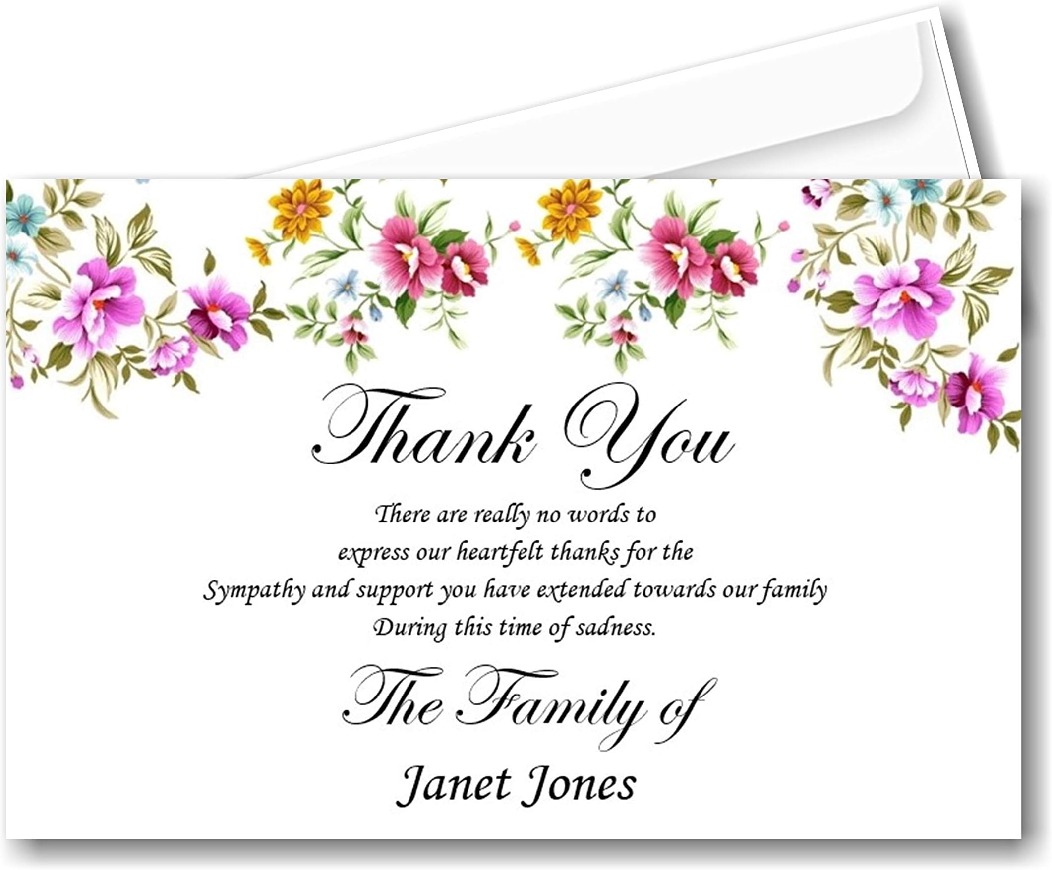 Personalised Funeral Remembrance Thank You Cards ref TH11 (20) : Amazon ...