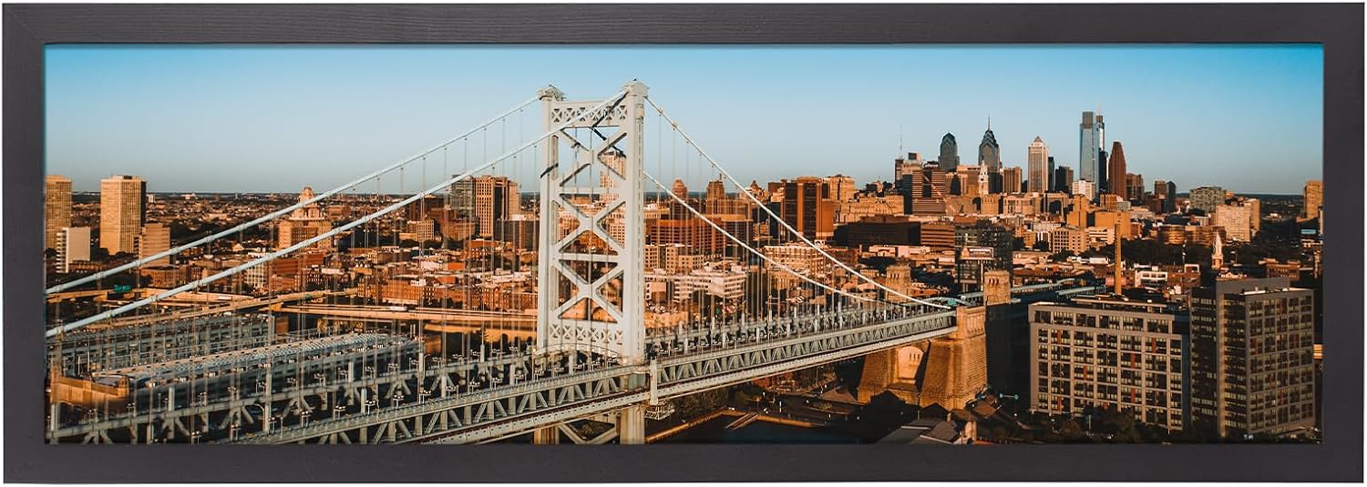 HOMESEVEN 12x36 Frame, 12x36 Panoramic Picture Frame, Solid Wood Poster ...