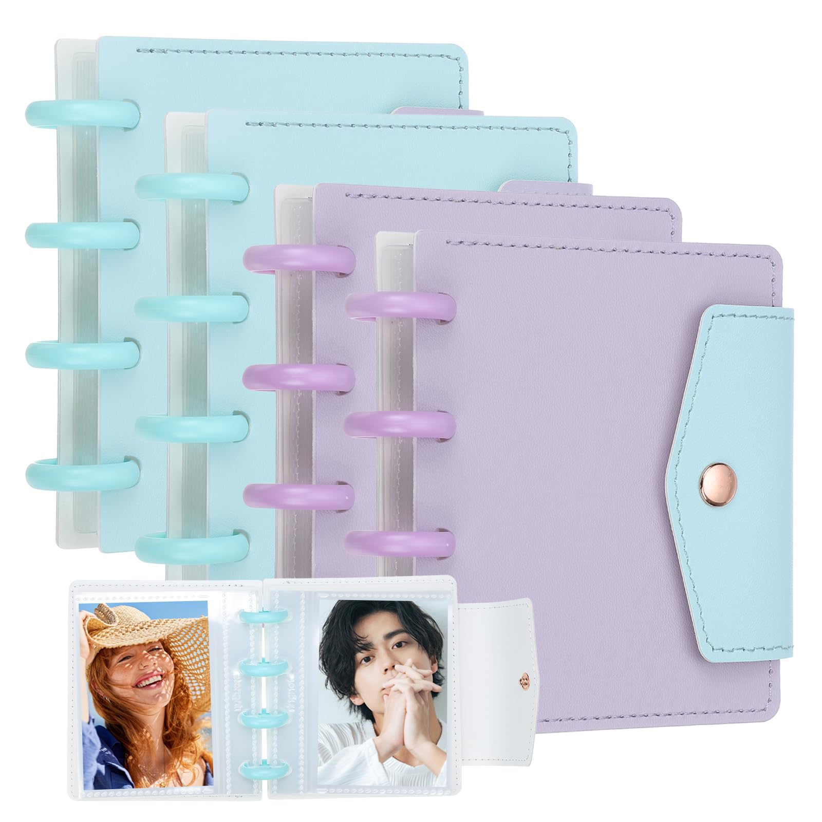 PATIKIL 3.5 Inch Detachable Kpop Photocard Holder Book, 2 Set Photocard ...