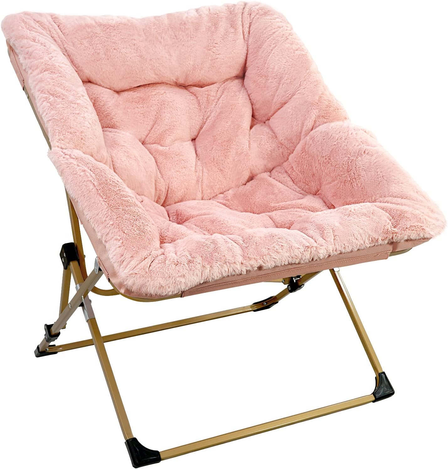 Explore Land Living Room Faux Fur Soft Accent Chair Foldable for ...