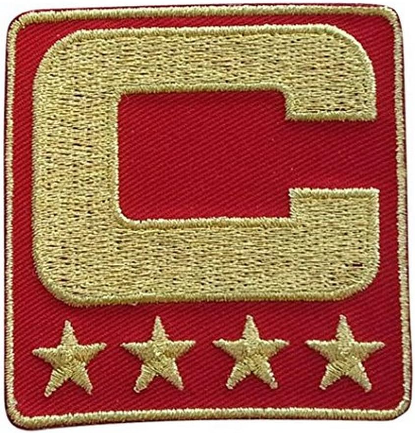 Amazon.com: Red Captain C Patch (All Gold) Iron On for Jersey Football ...