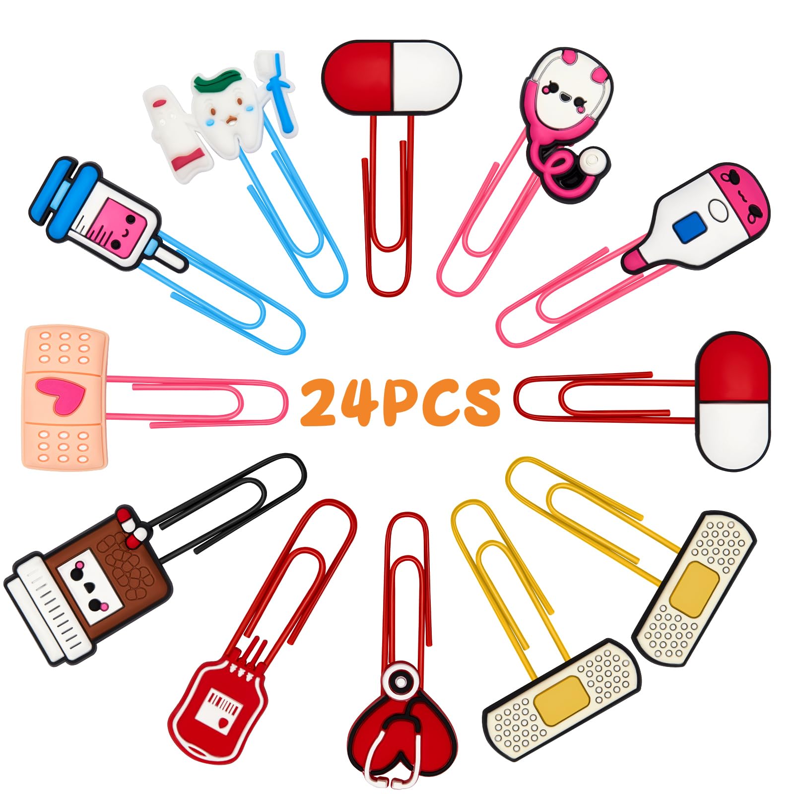 Amazon.com: 24 Pcs Cute Cartoon Bookmarks Bulk Paper Clips CNA Week ...