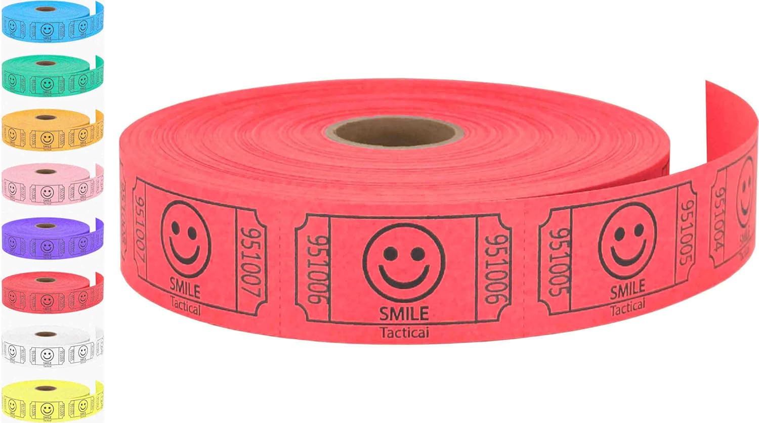 Amazon.com : Tacticai 500 Raffle Tickets, Smile, Red (1 of 8 Colors ...