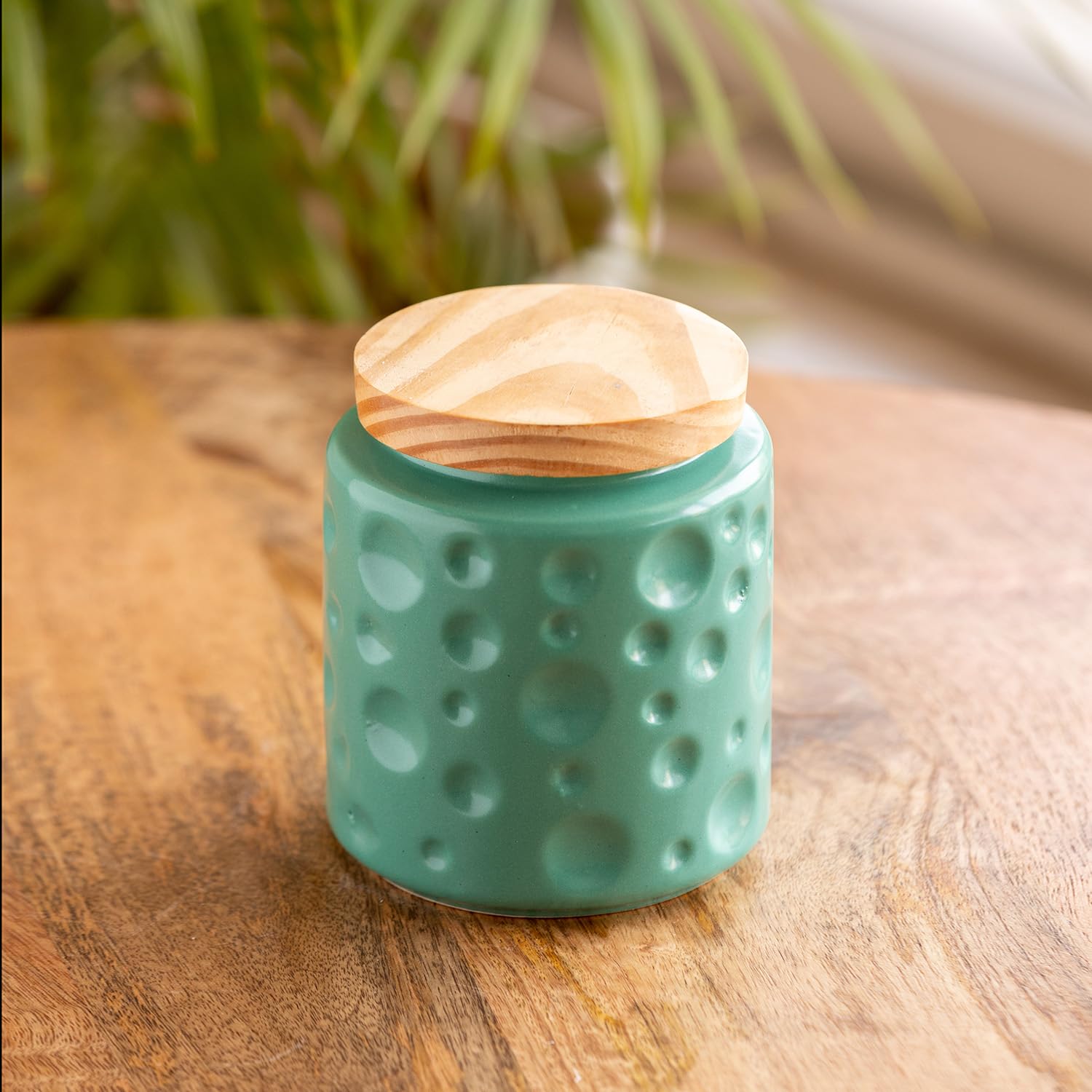 Buy ExclusiveLane 'Vibrant Green' Ceramic Containers with Lid (Airtight ...