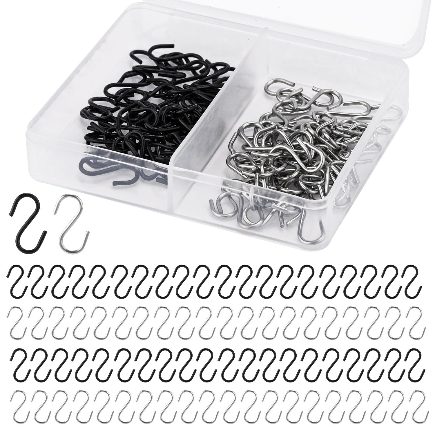 Amazon.com: NQEUEPN 100pcs Small S Hooks for Hanging, Mini S Shaped ...