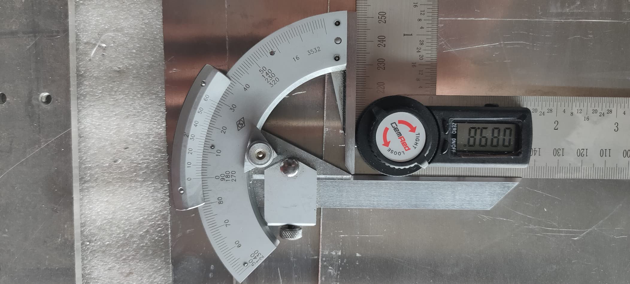 GemRed 82305 Digital Angle Ruler Protractor (Stainless steel (black ...