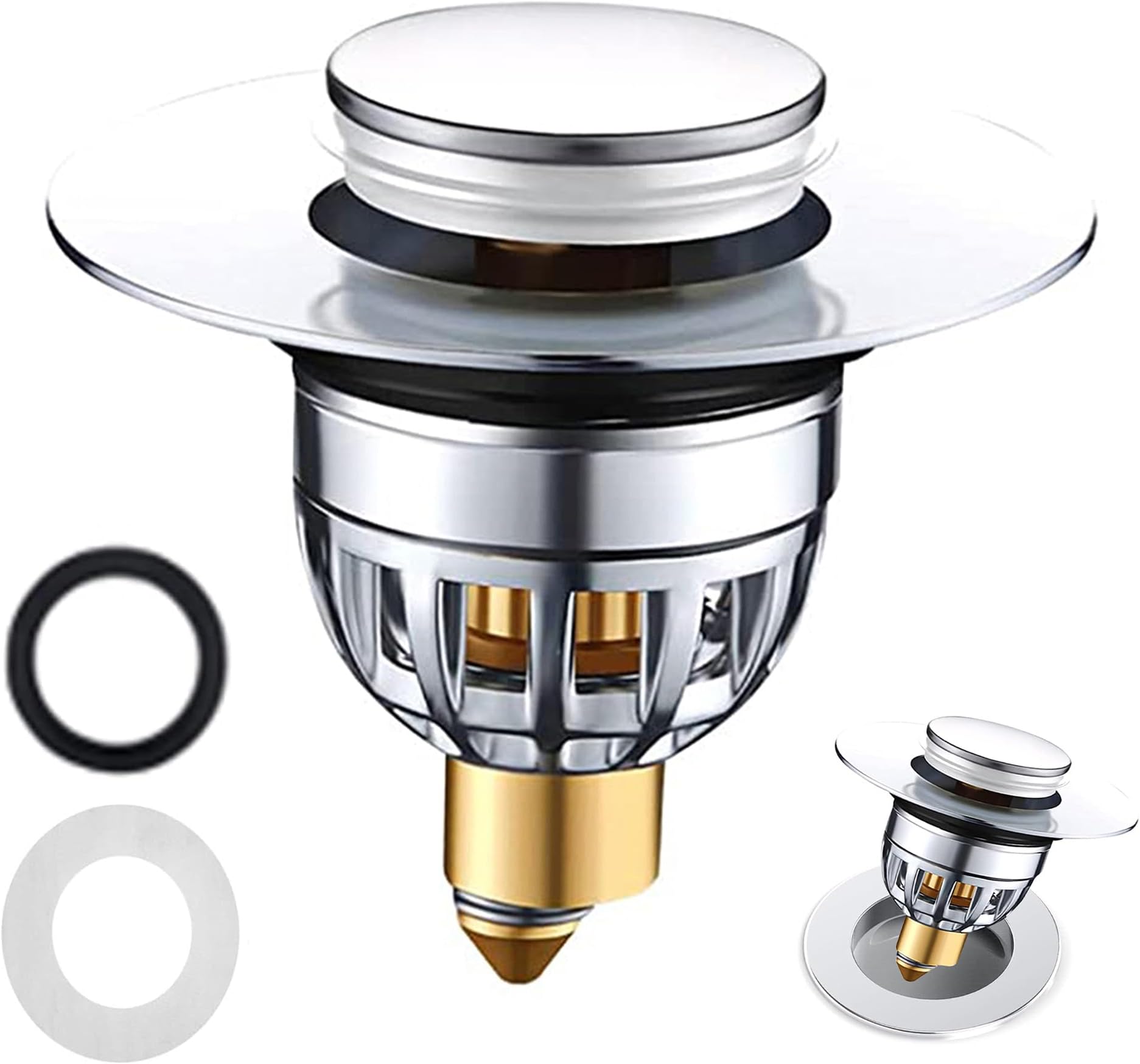 E2trade Adjustable Bath 47mm Pop Up Waste Plug Only with Flat Seal ...