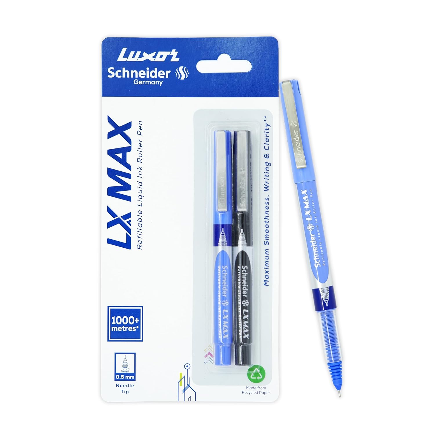 Luxor Schneider LX Max Roller Ball Pen - 0.5mm Fine Tip | Smooth ...