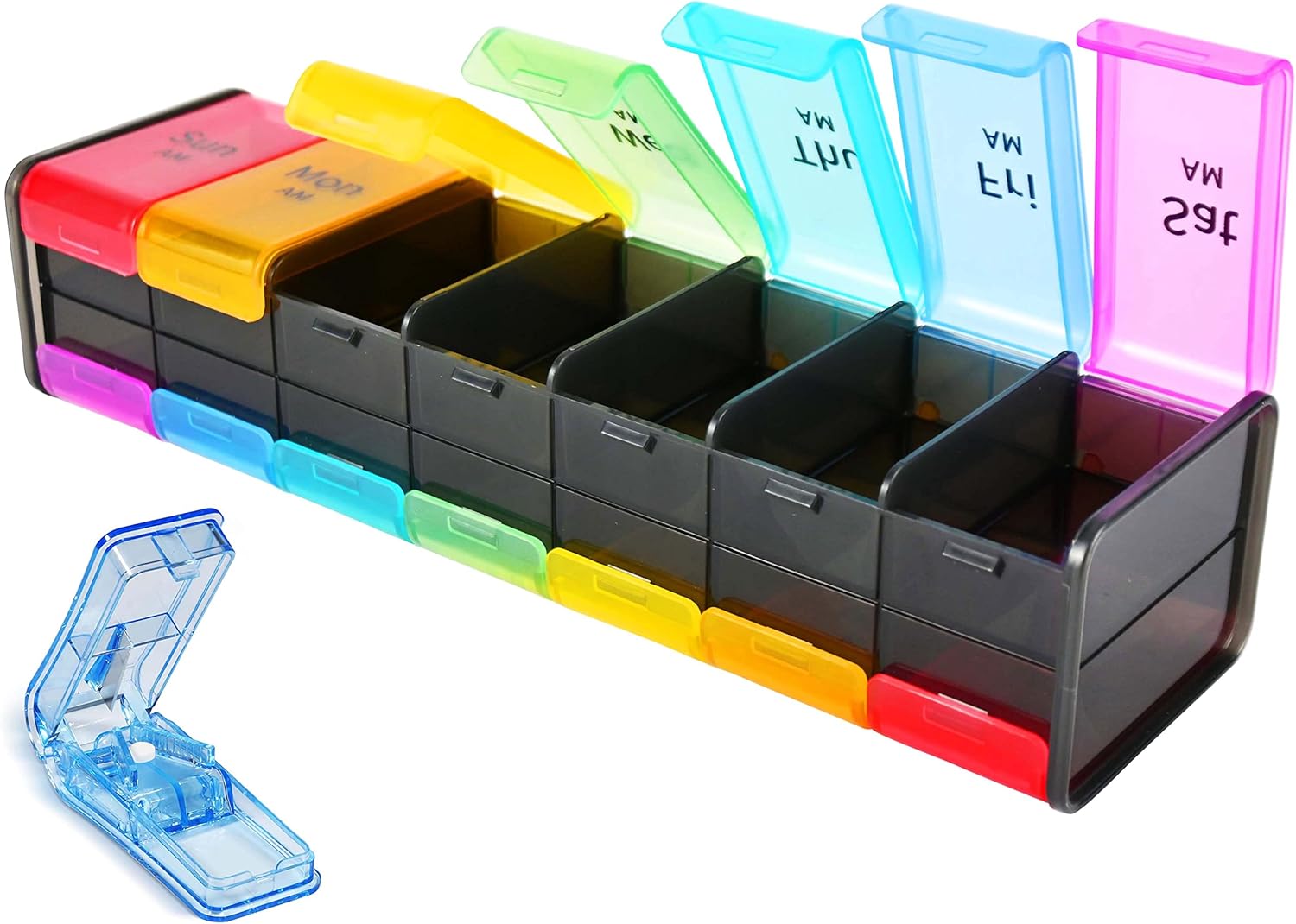 Amazon.com: Extra Large Weekly Pill Organizer 2 Times a Day, Extra ...