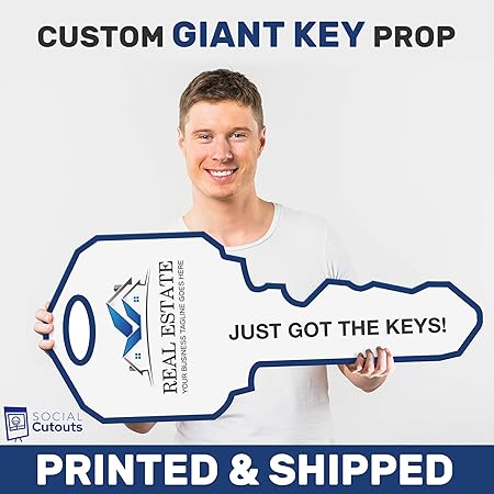 Amazon.com: Giant Key Sold Sign For Realtors - Customized Real Estate ...