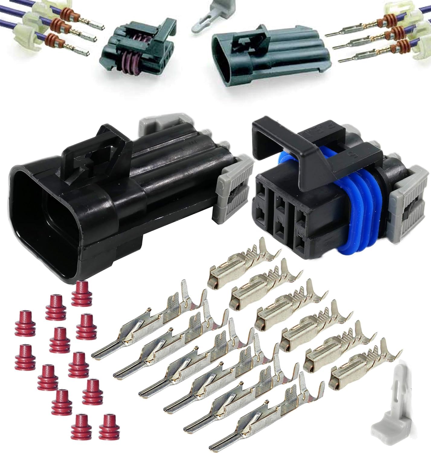 Snapklik.com : 6-Pin Metri-Pack 150 Series 6-Way Connector W/16 18 AWG ...