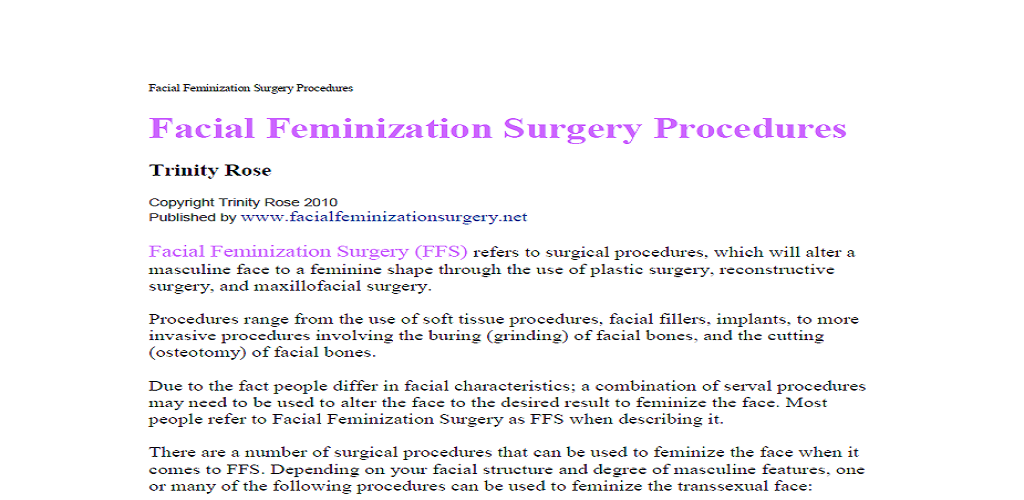 Facial Feminization Surgery FFS Procedures:www.amazon.com:Appstore for ...