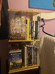 Amazon.com: uyoyous 2-Tier Rotating Bookshelf 24 in 360° Display ...