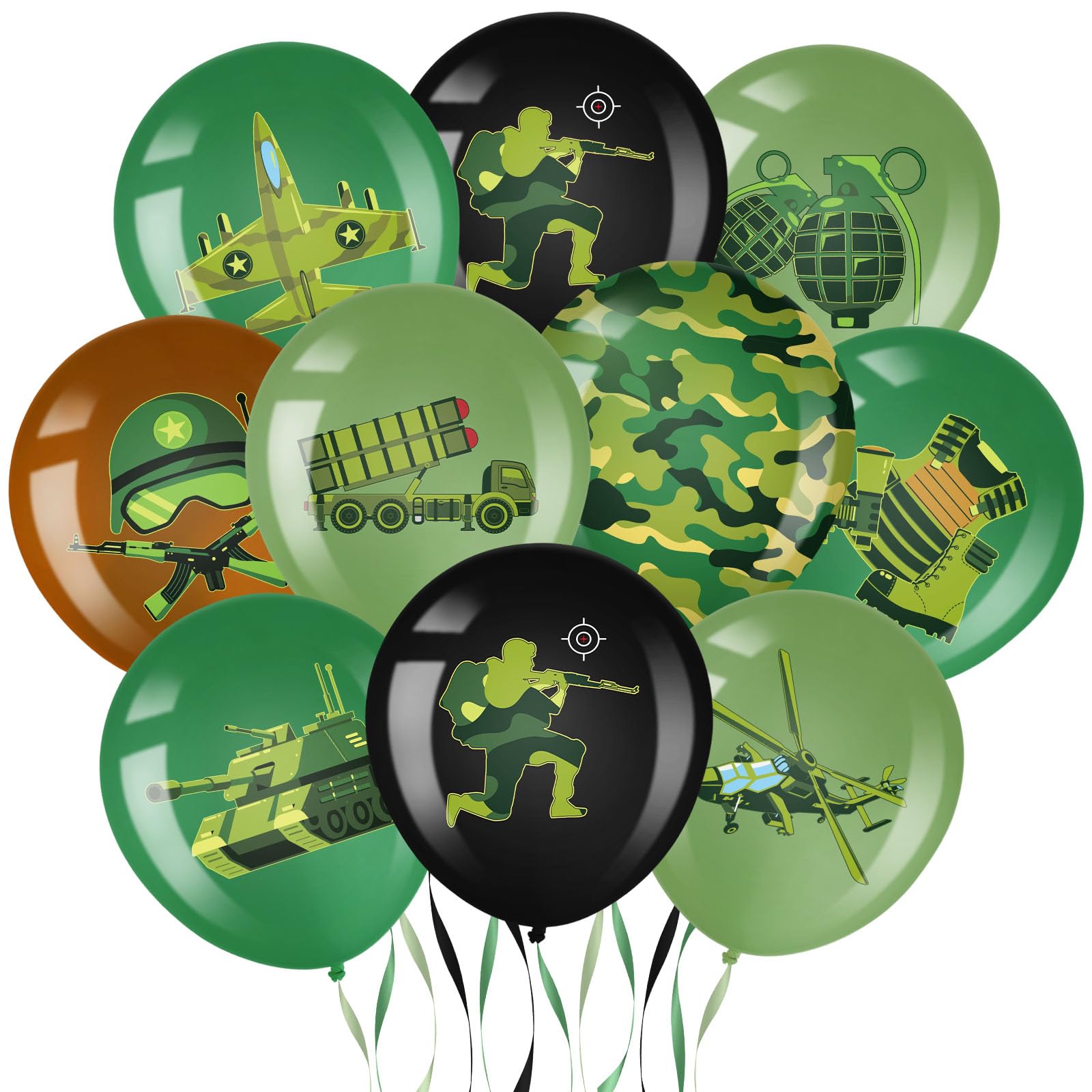 Snapklik.com : 54 Pcs Army Balloons Camo Birthday Party Decorations ...
