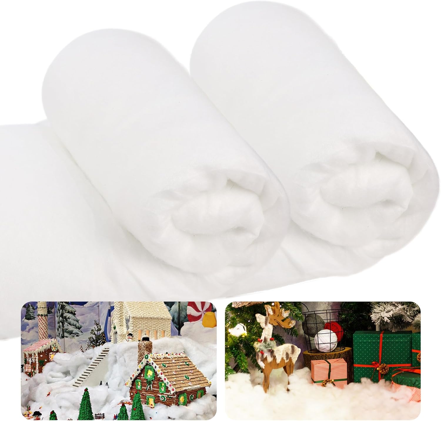 Amazon.com: winemana Christmas Snow Blanket Decorations, 2 Pcs Fake ...