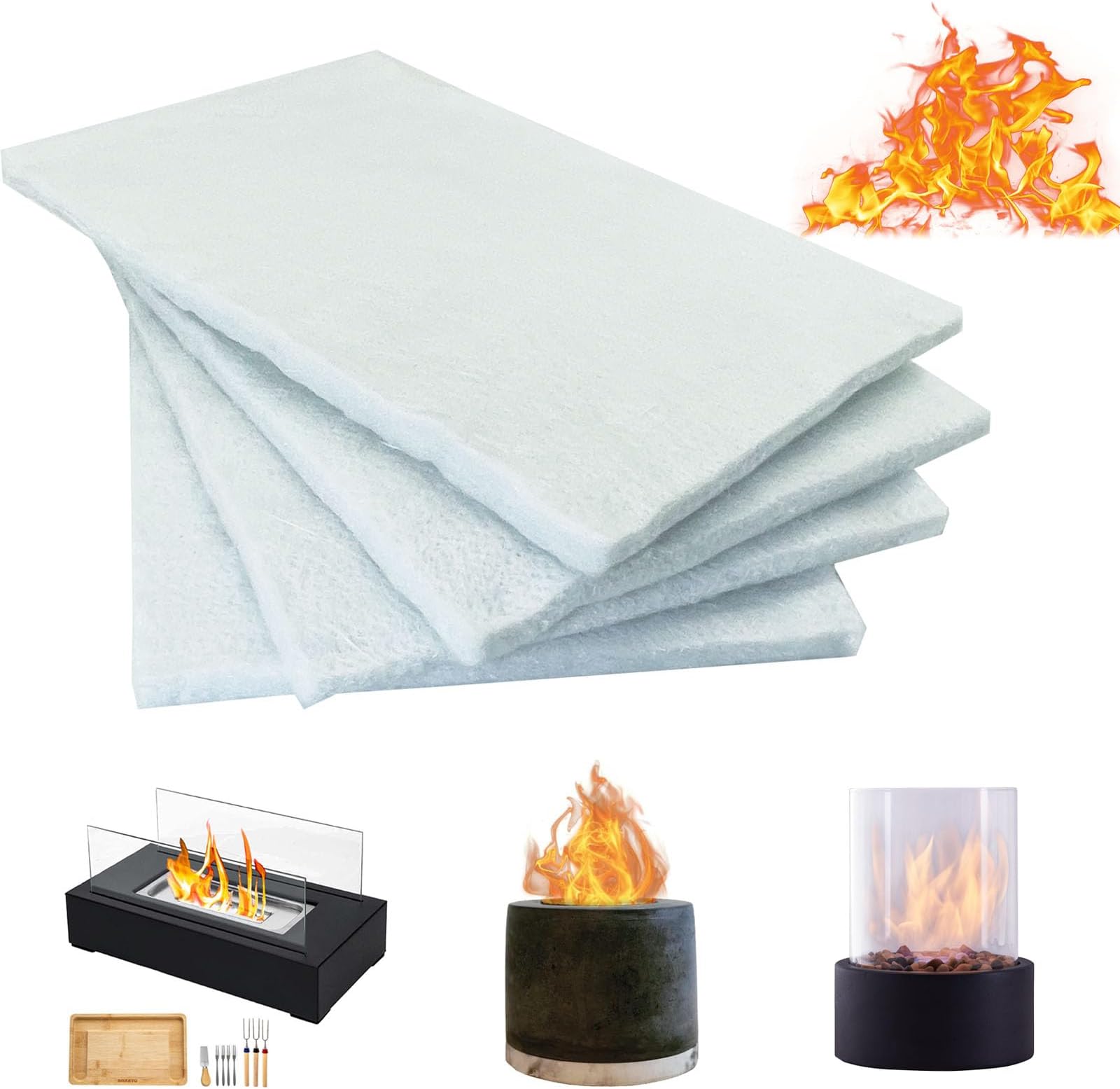 Amazon.com : Tabletop Fire Pit Ceramic Wool Wick for ROZATO, EDELFELD ...