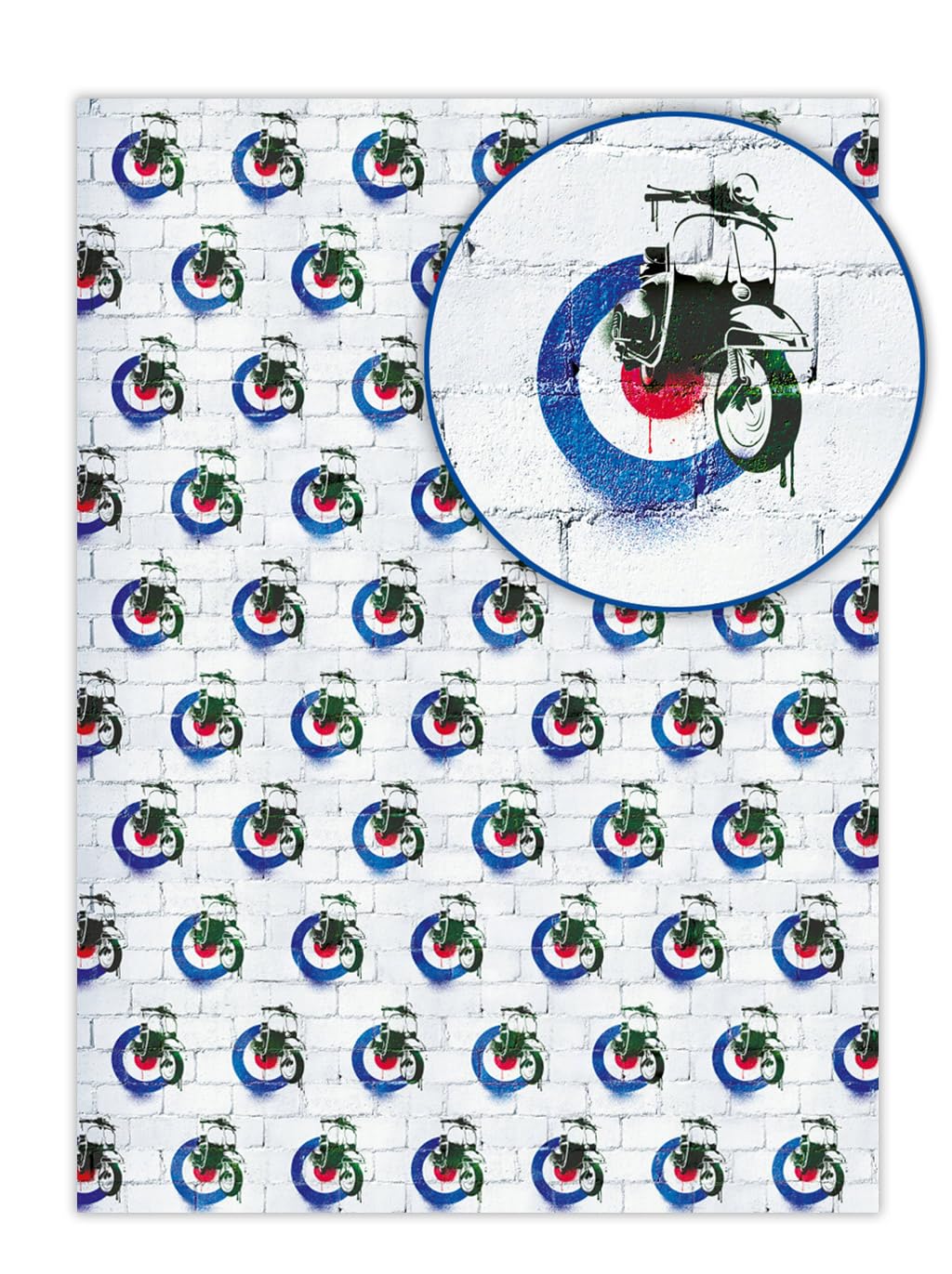 2 Sheets of 'Scooter' Birthday Wrapping Paper - Gift Wrap for Him Her ...