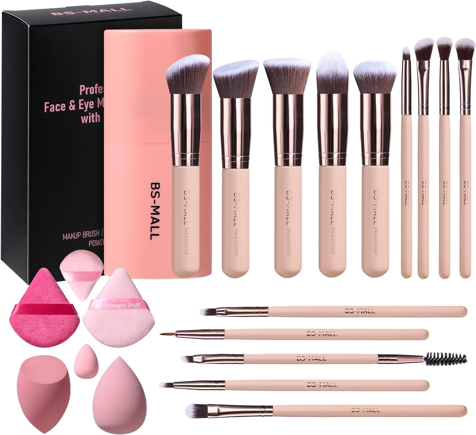 Amazon.com: BS-MALL Makeup Brushes Premium Synthetic Foundation Powder ...