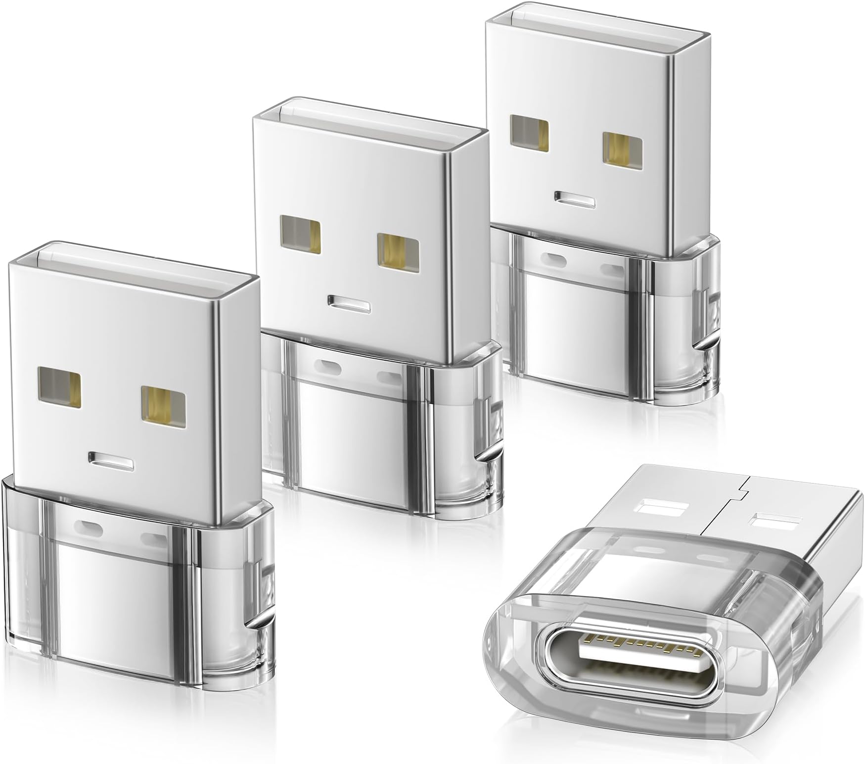 Elebase Adaptador USB a USB C 4-Pack,Tipo C Female to A Male Conversor ...