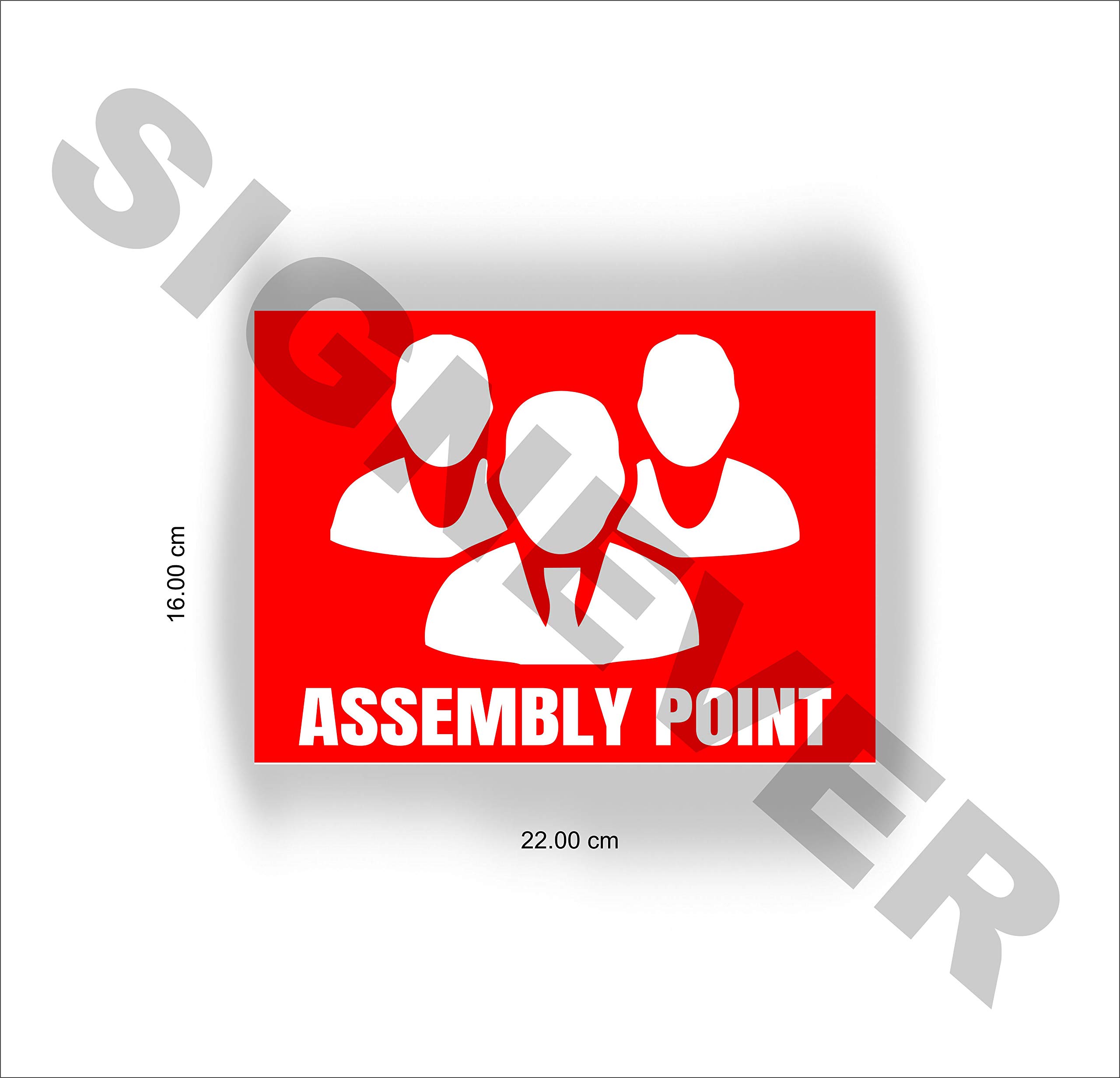 Buy SIGN EVER Red Colored Assembly Point Sign Sticker For School ...