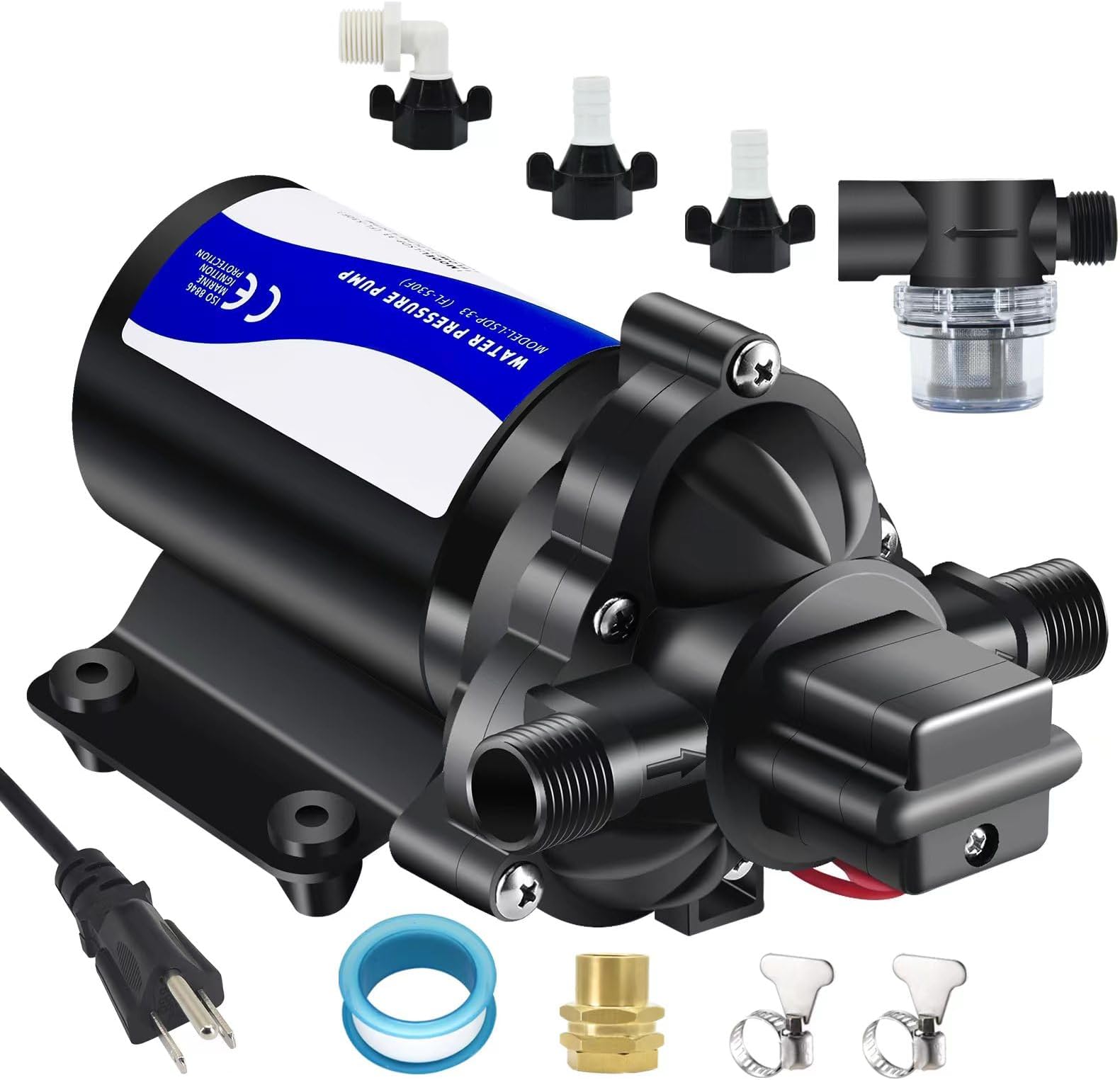Amazon.com: TDR Venus 110V On Demand Water Pump 50 psi Water Pressure ...