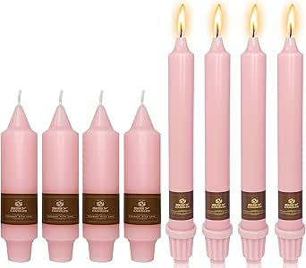 Amazon.com: Pink Taper Candles Short Candlesticks 5inch Short Tapered ...