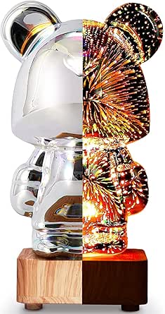 3D Firework Bear Light Projection Colorful Bear Decor Room Night Lights ...