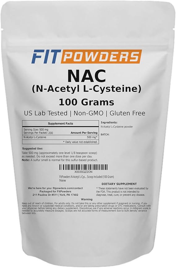 Amazon.com: FitPowders NAC Powder N-Acetyl L-Cysteine Powder Scoop ...
