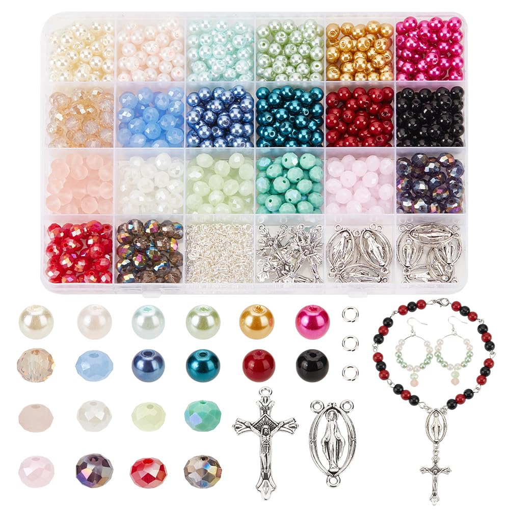 Amazon.com: NBEADS Rosary Making Kit 1120 Pcs Necklace Making Set ...
