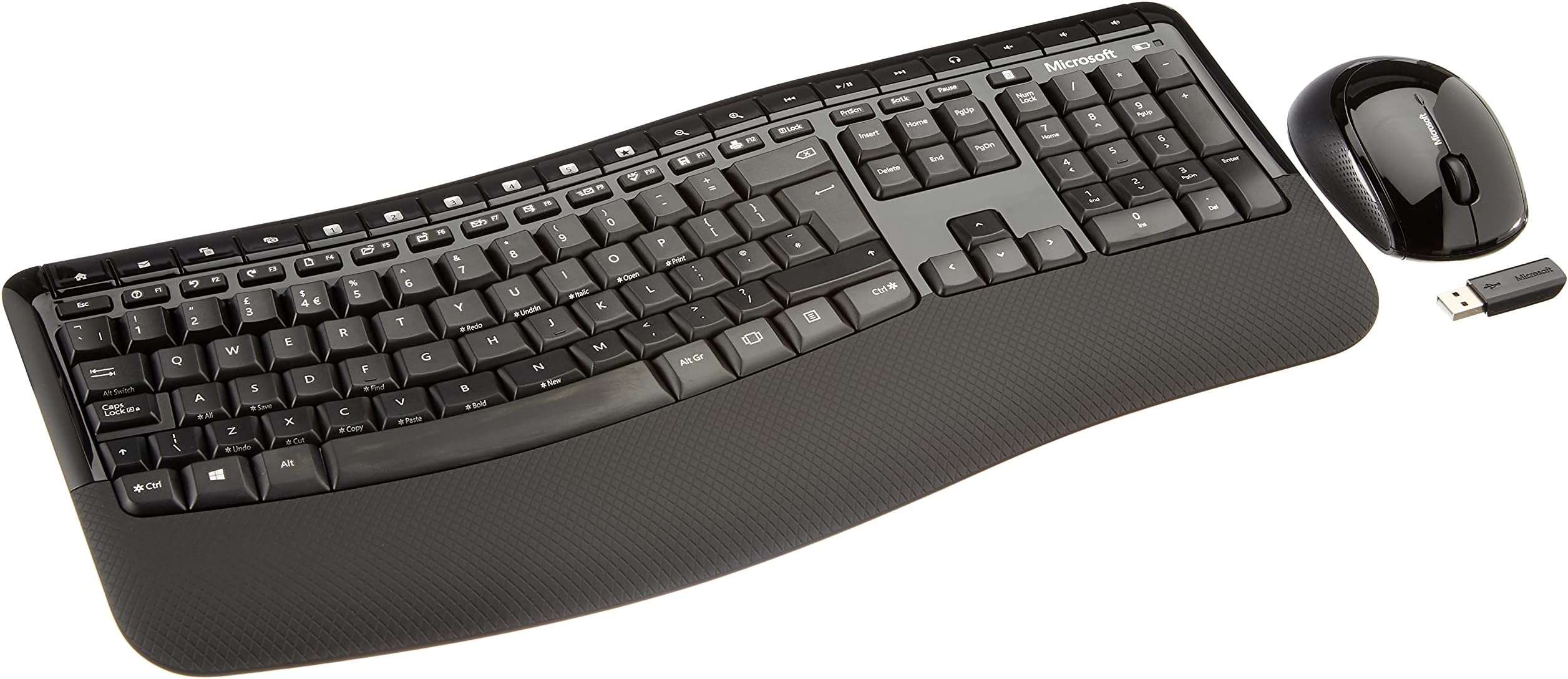 Microsoft Wireless Comfort Desktop 5050 UK QWERTY Keyboard, Black ...