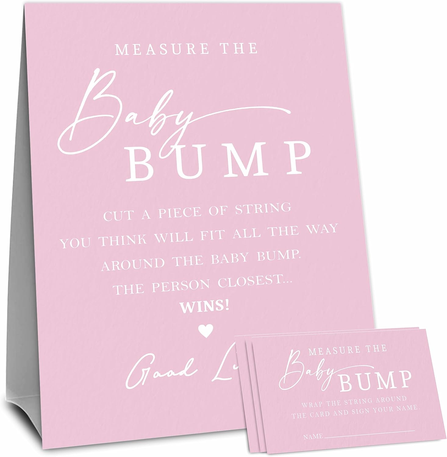 Amazon.com: Pink Baby Shower Measure The Baby Bump, Measure Mommy's ...