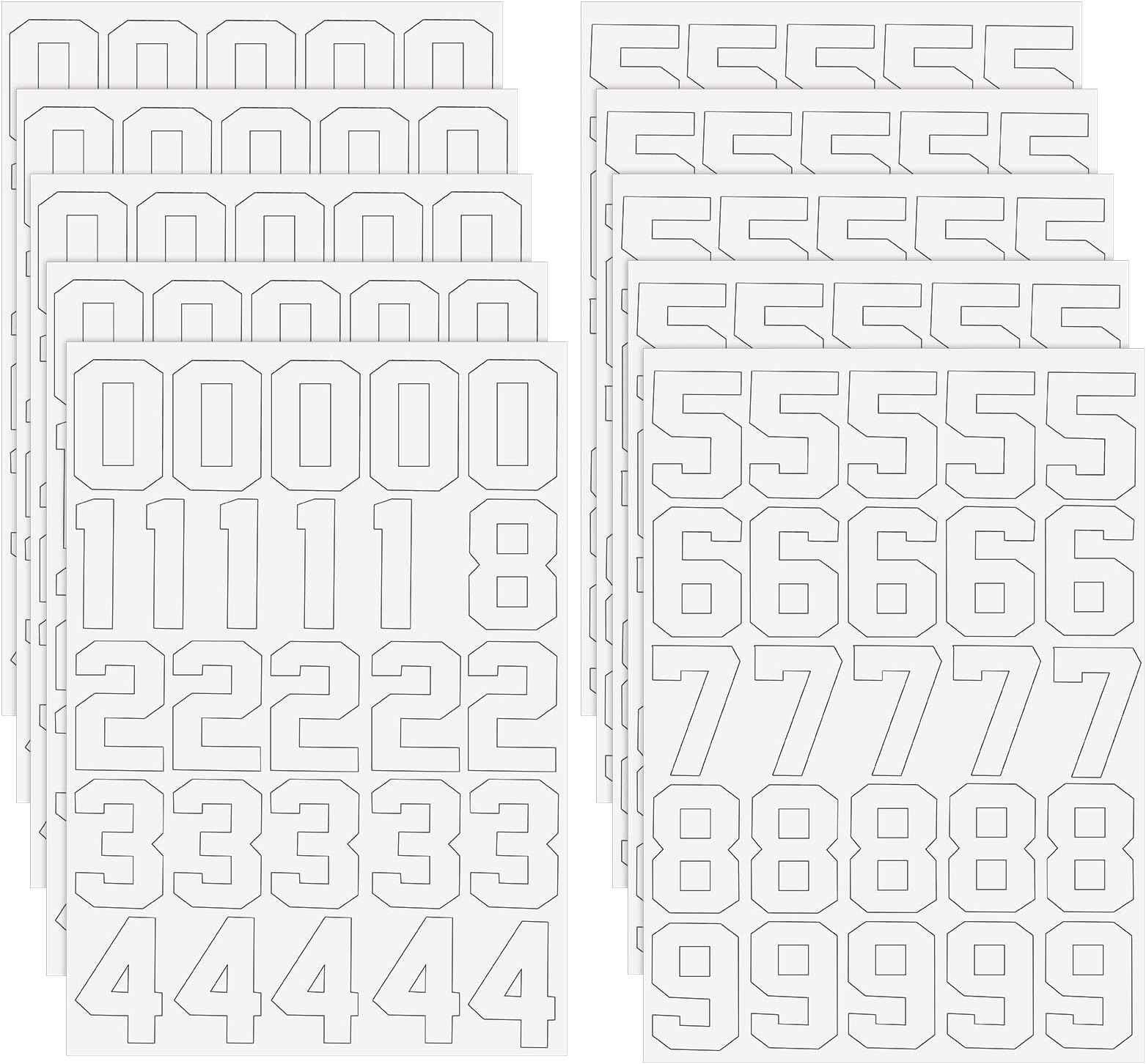 Amazon.com: Helmet Numbers, 8 Sheets Stickers 1-10 Football Baseball ...