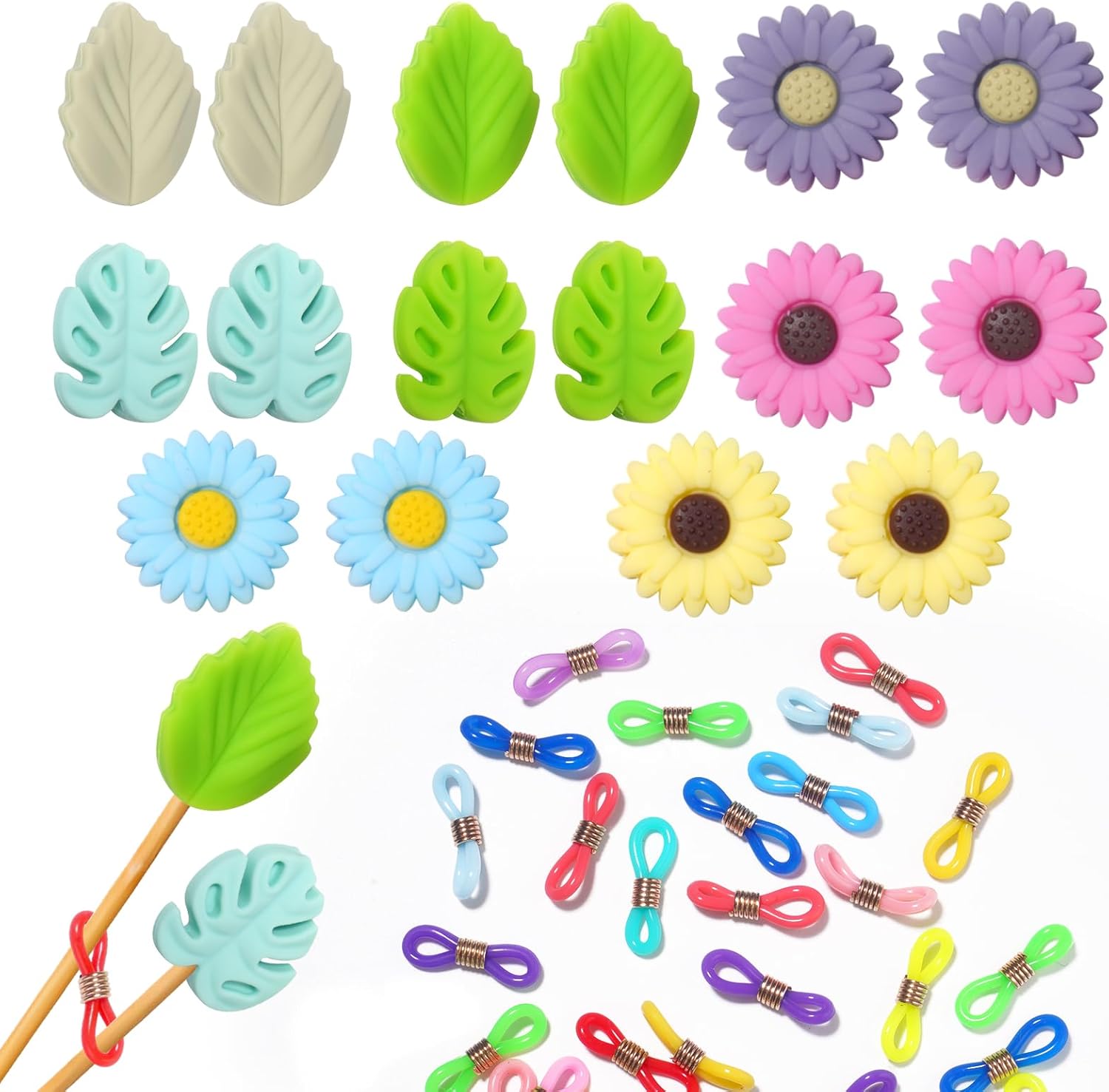 Amazon.com: 46Pcs Knitting Needle Stoppers, Knitting Needle Hugger ...