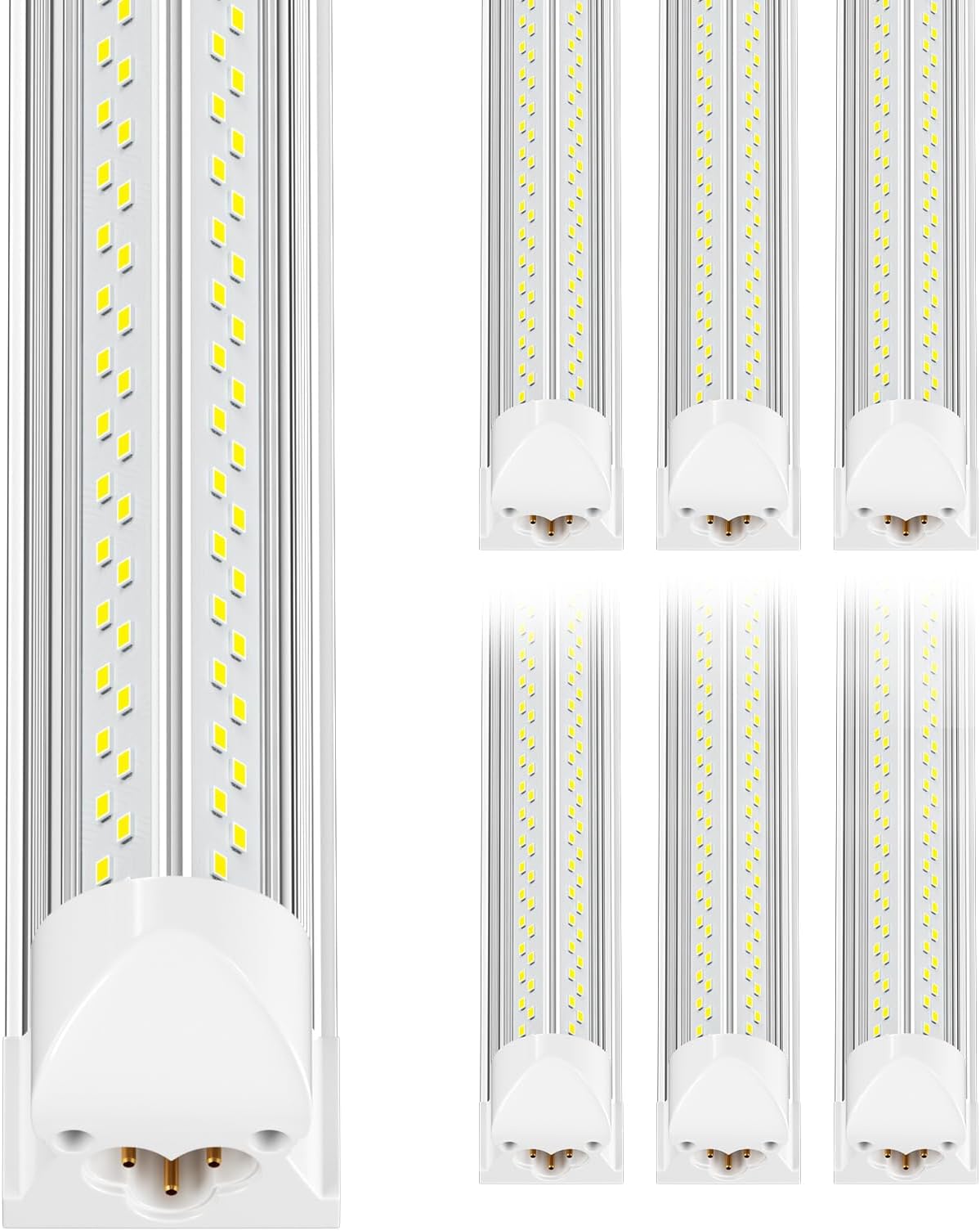 LEDTopTronic (6-Pack) LED Shop Light, 8FT 144W 14500LM 5000K, Daylight ...