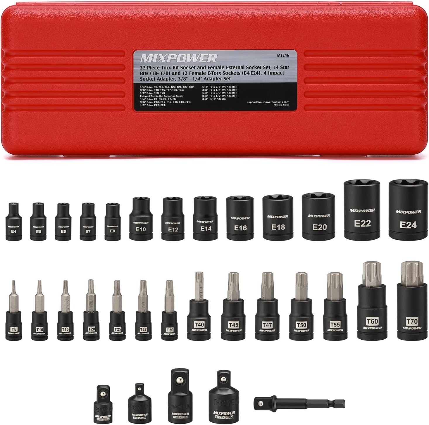 HORUSDY 34-Piece Torx Bit Socket Set | Premium S2 Alloy Steel | Solid ...