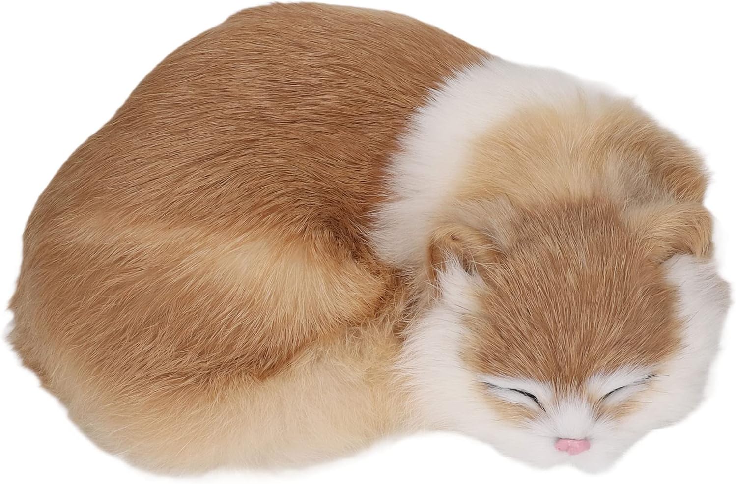 Furry Sleeping Siamese Cat Figurine - Realistic Simulation Stuffed ...