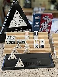 Amazon.com: plusvivo Domino Racks Set of 2, Wooden Domino Trays Holders ...