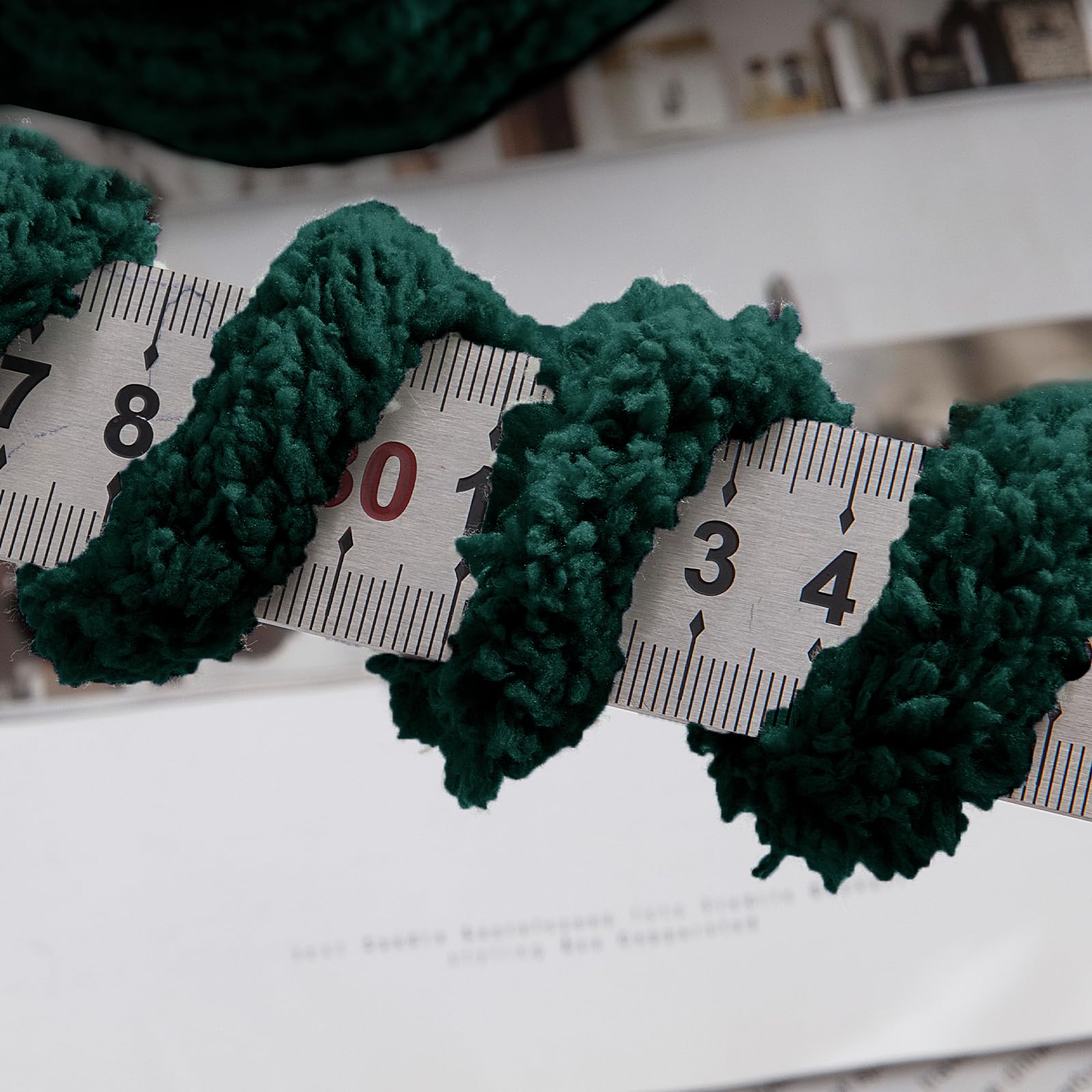 Snapklik.com : Dark Green Chunky Chenille Yarn For Hand Knitting,Fluffy ...
